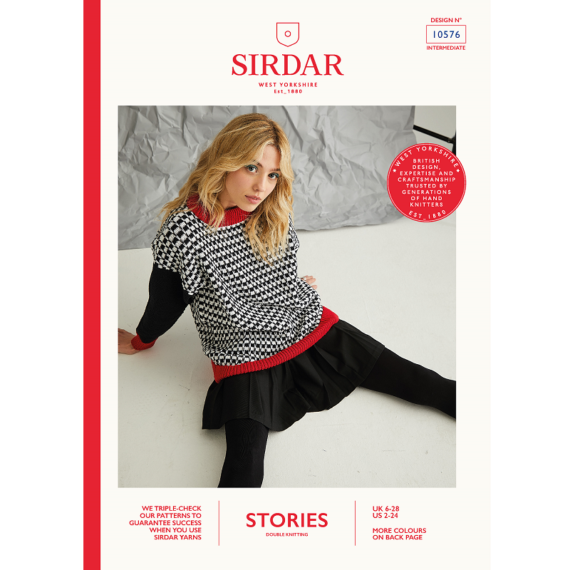 Sirdar Stories DK Pattern - 10576 Patterned Back & Plain Back Sweater ...