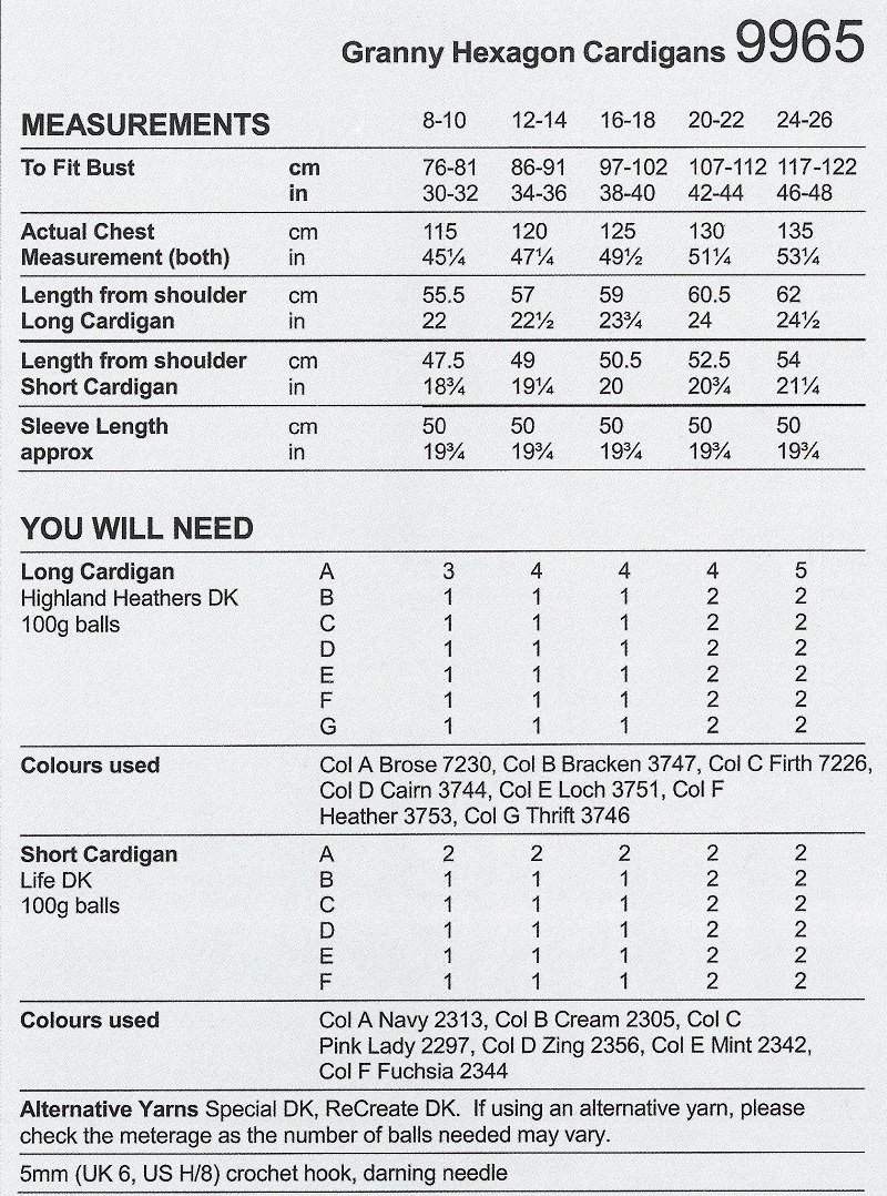 Stylecraft DK Crochet Pattern - 9965 Granny Hexagon Cardigans - Delta ...