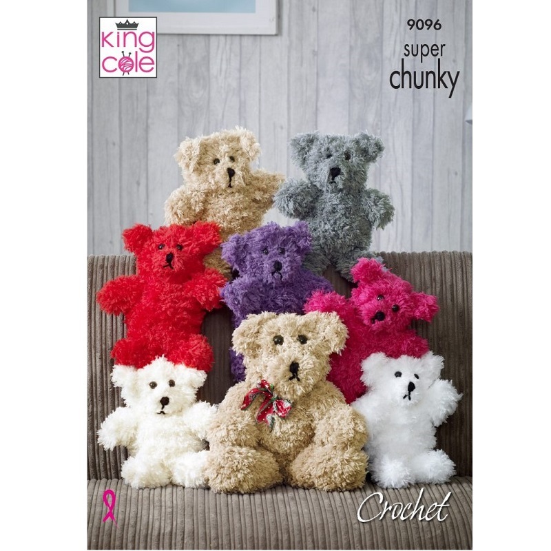 King Cole Tufty Super Chunky Crochet Pattern - 9096 Joseph the Bear ...