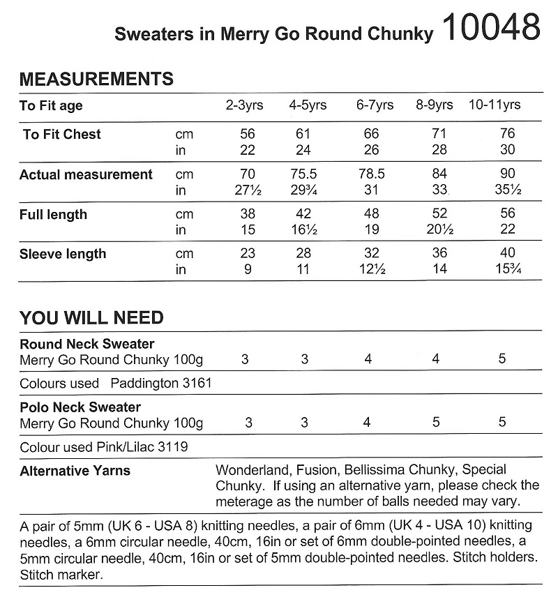 Stylecraft Merry Go Round Chunky Pattern - 10048 Sweaters - Delta Wool Shop