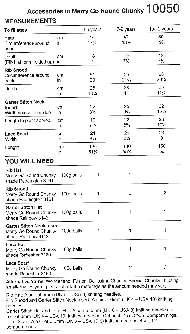 Stylecraft Merry Go Round Chunky Pattern - 10050 Accessories - Delta ...