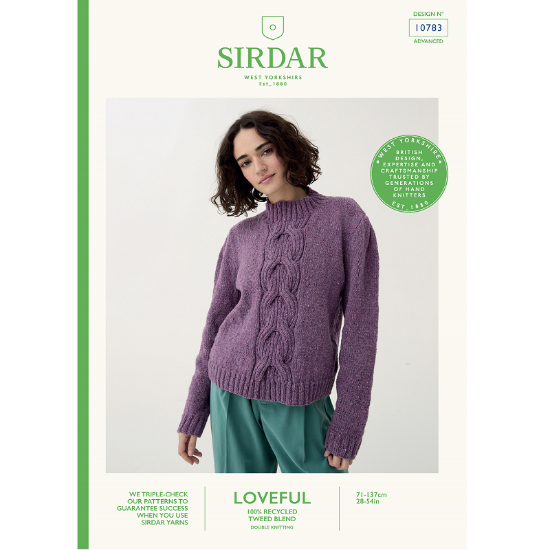 Sirdar Loveful Tweed DK Pattern - 10783 Sweater - Delta Wool Shop