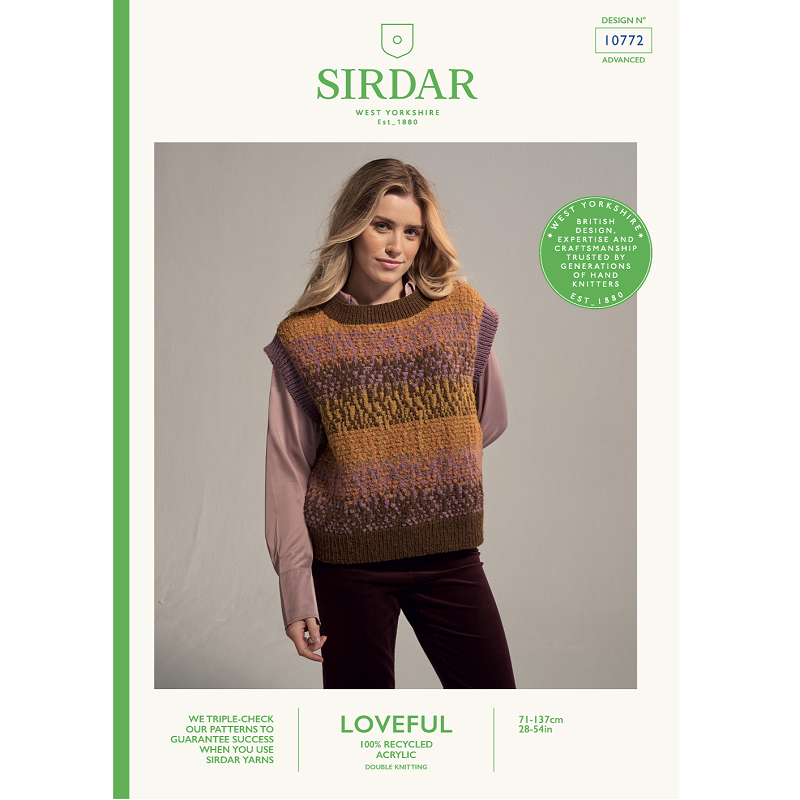 Sirdar Loveful DK Pattern - 10772 Vest - Delta Wool Shop