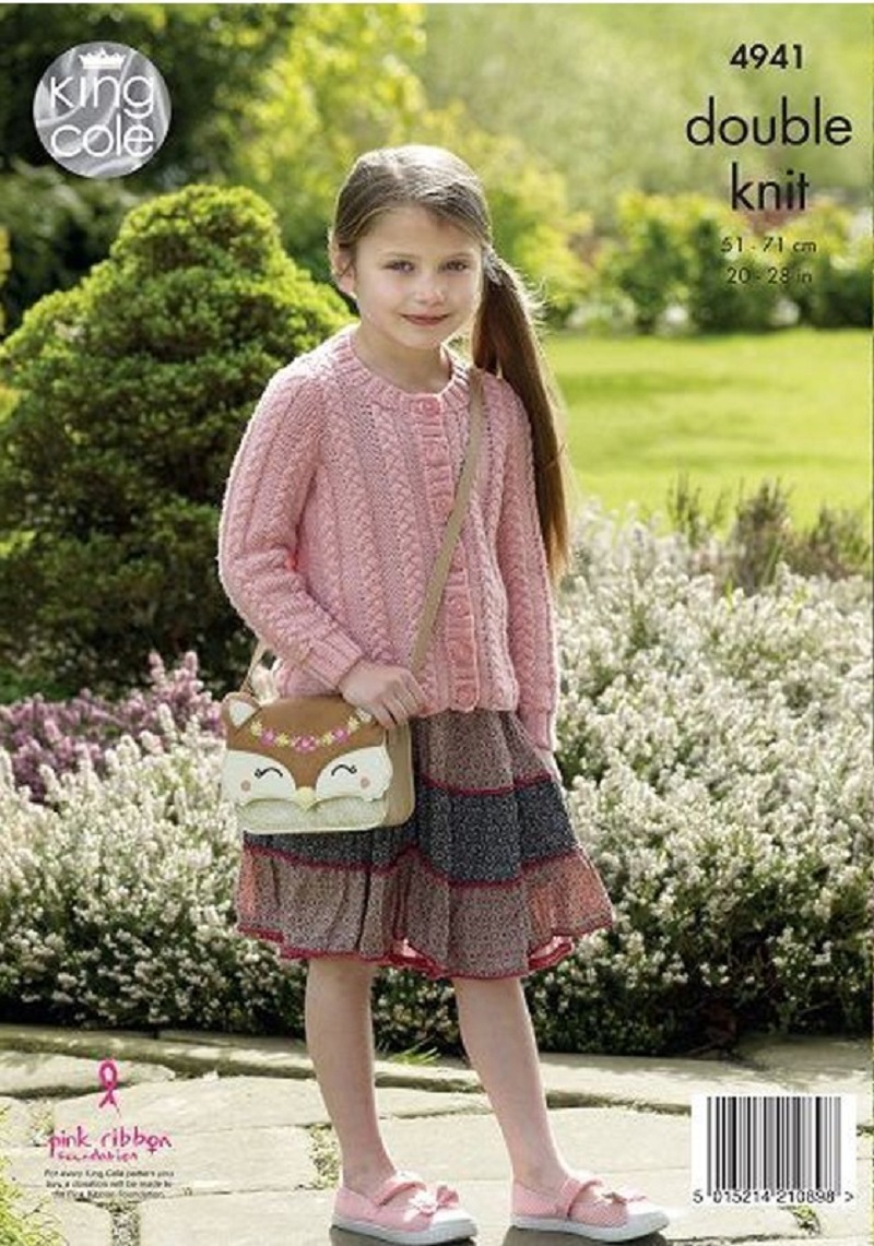 King Cole Luxury Merino DK Pattern - 4941 Sweater and Cardigan - Delta Wool Shop