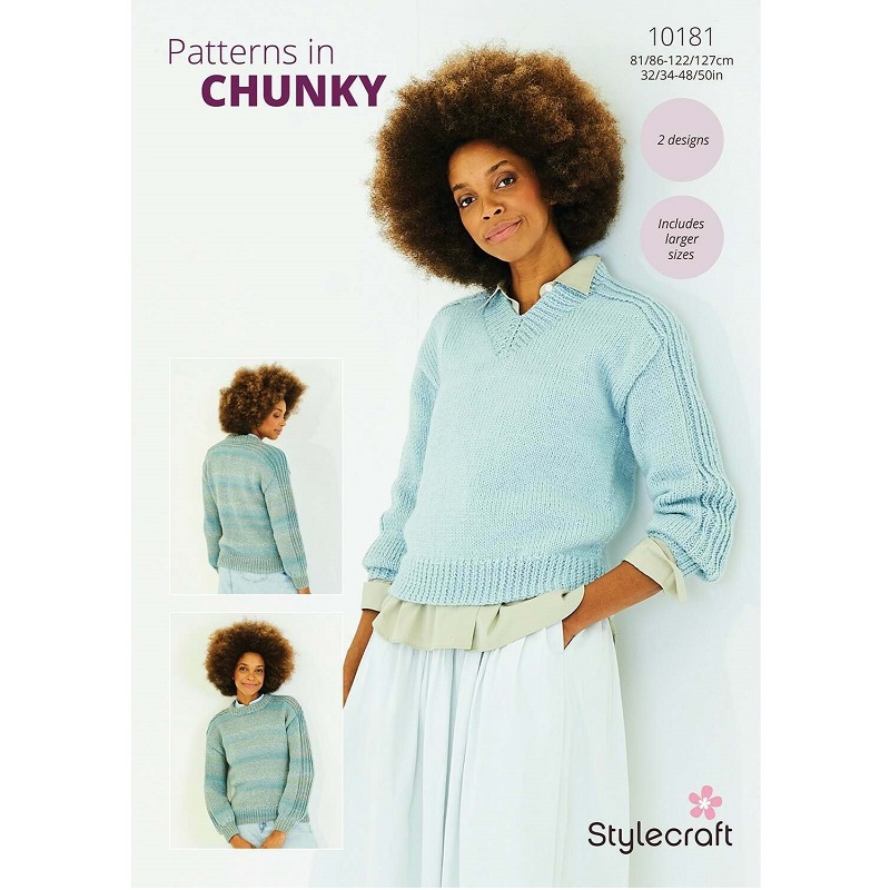 Stylecraft Moorland Chunky and Softie Chunky Pattern - 10181 Sweaters ...